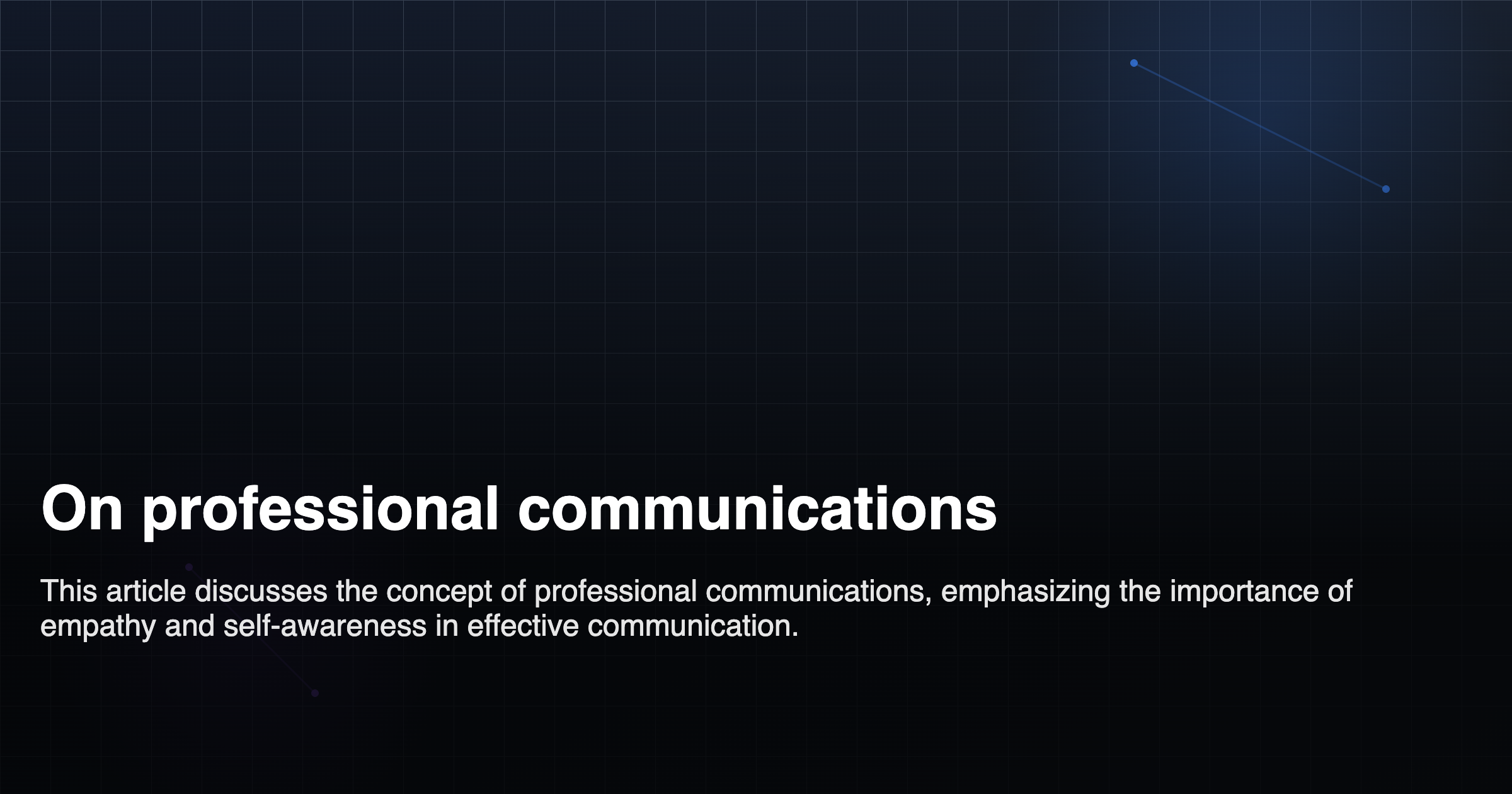 On professional communications
