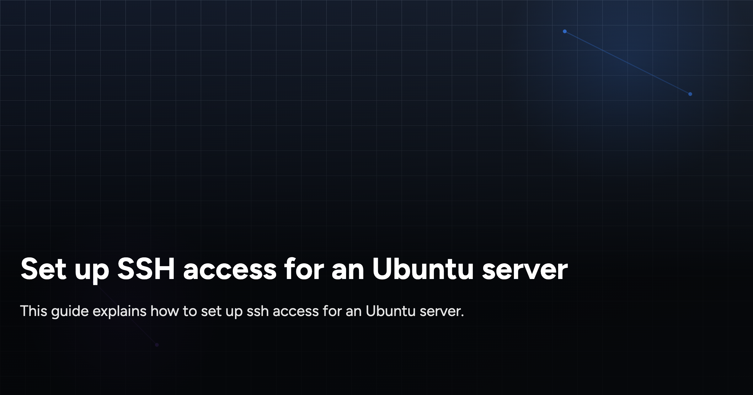 Set up SSH access for an Ubuntu server